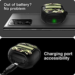 Tamiia for Samsung Galaxy Buds Pro 2 Case (2021) Samsung Galaxy Buds Pro Case (2021)/Galaxy Buds Live Case (2020)，Camo Black Soft Silicon，Night Luminous ，Comes with a Aluminum Carabiner