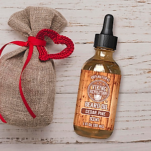 Viking Revolution Cedar and Pine Beard Oil for Men - Natural Argan and Jojoba Beard Softener, Conditioner for Strengthening and Moisturizing (1 Pack)