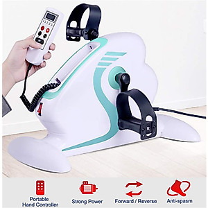 Apkaf Fitness Motorized Exercise Bike with Leg Protector, Electric Pedal Exerciser for The Elderly and Seniors, Electronic Physical Therapy Rehab Bike Trainer with Bonus Grip Strength Ball