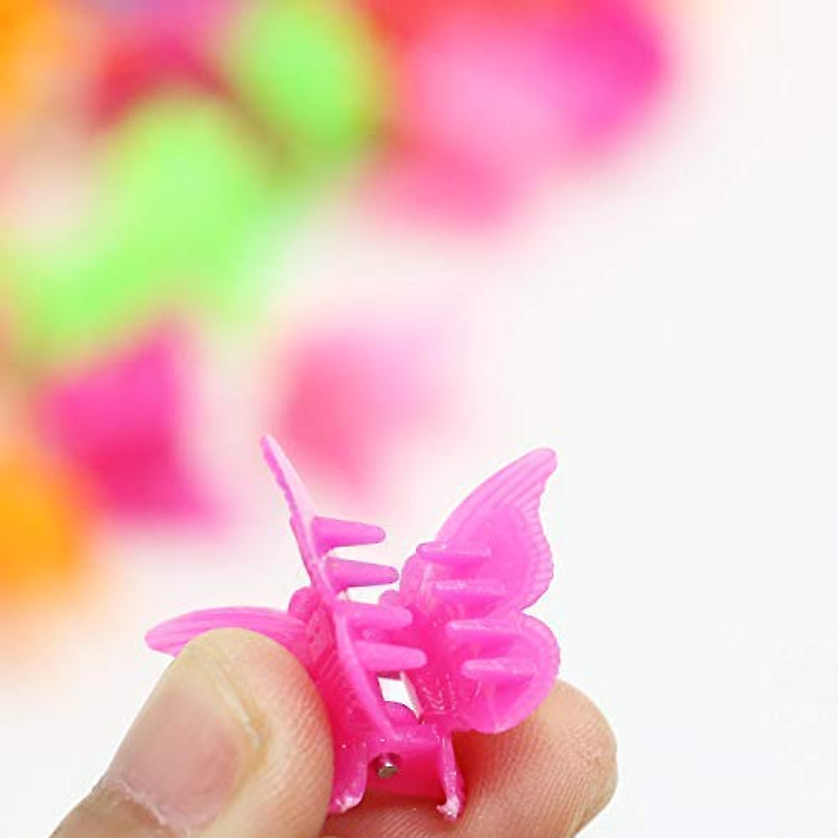 WEFOO 100 Pack Butterfly Hair Clips for Girls and Women, Beautiful Bulk Small Mini Butterfly Hair Clips, Assorted Color