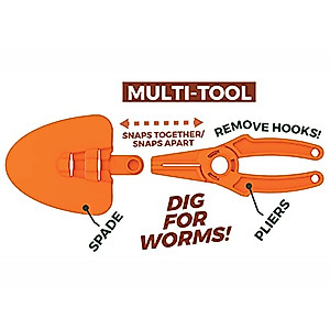 Flambeau Outdoors Wild Bite Fishing Tackle Box Kit | Orange/Trout - Tackle Box for Beginners, 25-Piece Multi-Species Tackle Assortment for Catching Bass/Panfish/Trout, Spade and Plier Multi-Tool