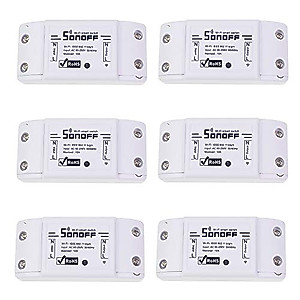Sonoff WiFi Switch Pack of 6 Wireless Remote Control Electrical for Household Appliances Compatible with Alexa DIY Your Home via Iphone Android App