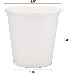 Nicunom 400 Count White Paper Bath Cups, 2 oz Small Paper Disposable Bathroom, Espresso, Mouthwash Cups, Disposable Paper Cups for Coffee, Water, Tea, Juice