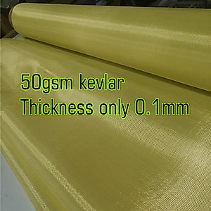 Cosyhat XLJP 1/2/5Meters Ultra-Thin 50gsm 200D Kevlar Fiber Fabric Aramid Plain Cloth 40"/100cm Width Thickness 0.1mm (Size : 1mx5m Roll Packaging)