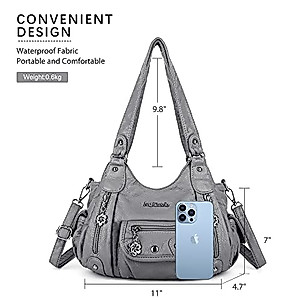 Handbag Hobo Women Handbag Roomy Multiple Pockets Street ladies' Shoulder Bag Fashion PU Tote Satchel Bag for Women