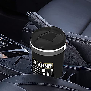 OSUKI Army Retired American Flag Coffee Travel Mug Stainless Steel Straw Travel Tumbler Vacuum Insulated Keep Cold