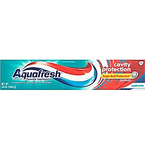 Aquafresh Cavity Protection Fluoride Toothpaste, Cool Mint, 5.6 ounce
