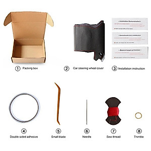 CarXs Black Suede Leather Car Steering Wheel Cover,Fit for Mercedes Benz A-Class W177 B-Class W247 C-Class W205 CLS-Class