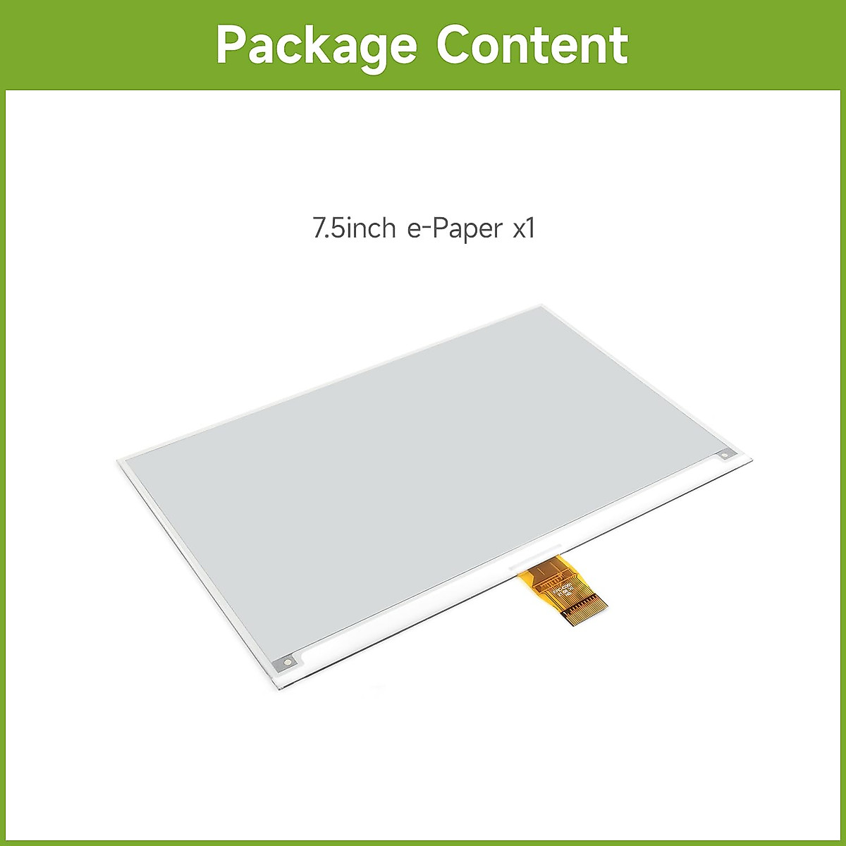 waveshare 7.5inch E-Ink Raw Display Compatible with Raspberry Pi 5/4B/3B/Zero/Zero W/Zero 2W/Pico/Pico W/Pico WH 800×480 Resolution with SPI Interface Without PCB