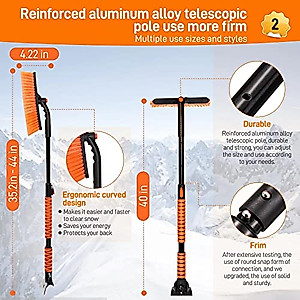 YUICHH 44" Snow Brush with Ice Scraper for Car Windshield, Car Snow Scraper and Brush, Snow Scraper Snow Brush for Car Extendable, Snow Car Scraper Detachable for Car Truck SUV