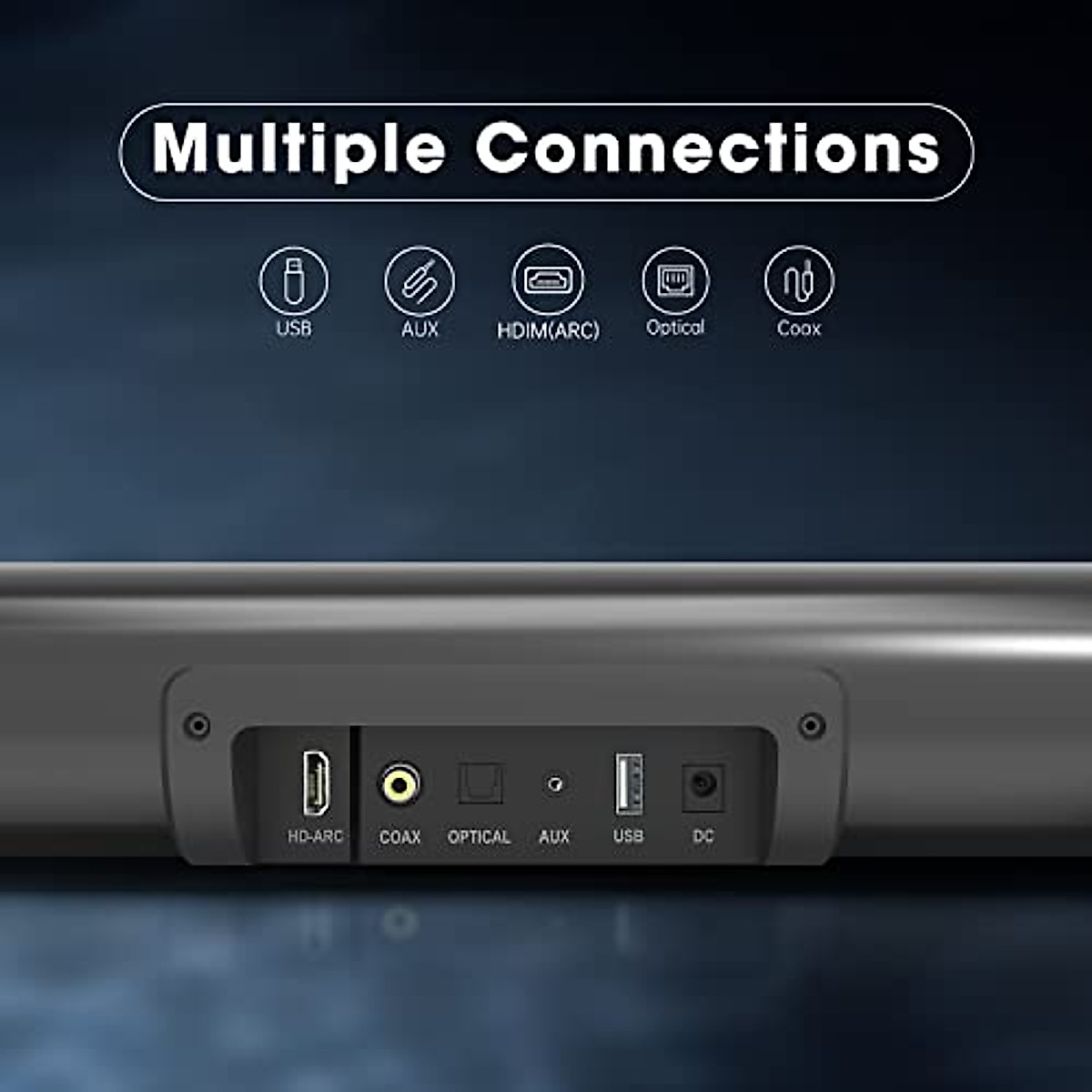 BESTISAN Sound Bars for TV, Wired and Wireless Bluetooth 5.0 TV Sound bar 34inches Soundbar for Home Theater HDMI-ARC/Optical/Coaxial/AUX/USB/Bluetooth Connection, Wall Mountable