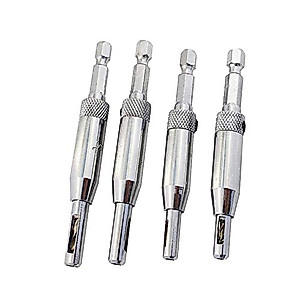 Eyech 4Pcs HSS Door Window Cabinet Self Centering Hinge Drill Bits Set Center Hinge Drill Bit Mill Tool for Opening Hole-5/64 Inch 7/64 Inch 9/64 Inch 11/64 Inch