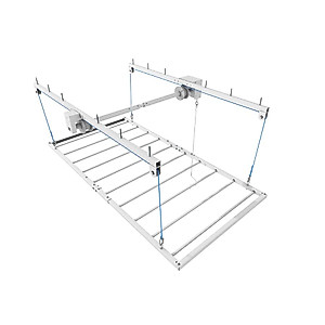 E-Z Garage Storage Syzzor Loft Retractable Overhead Garage Storage Rack - Ceiling-Mounted Lift, Stores 20+ Totes - 800lbs Load Capacity, 4 ft. x 7 ft.