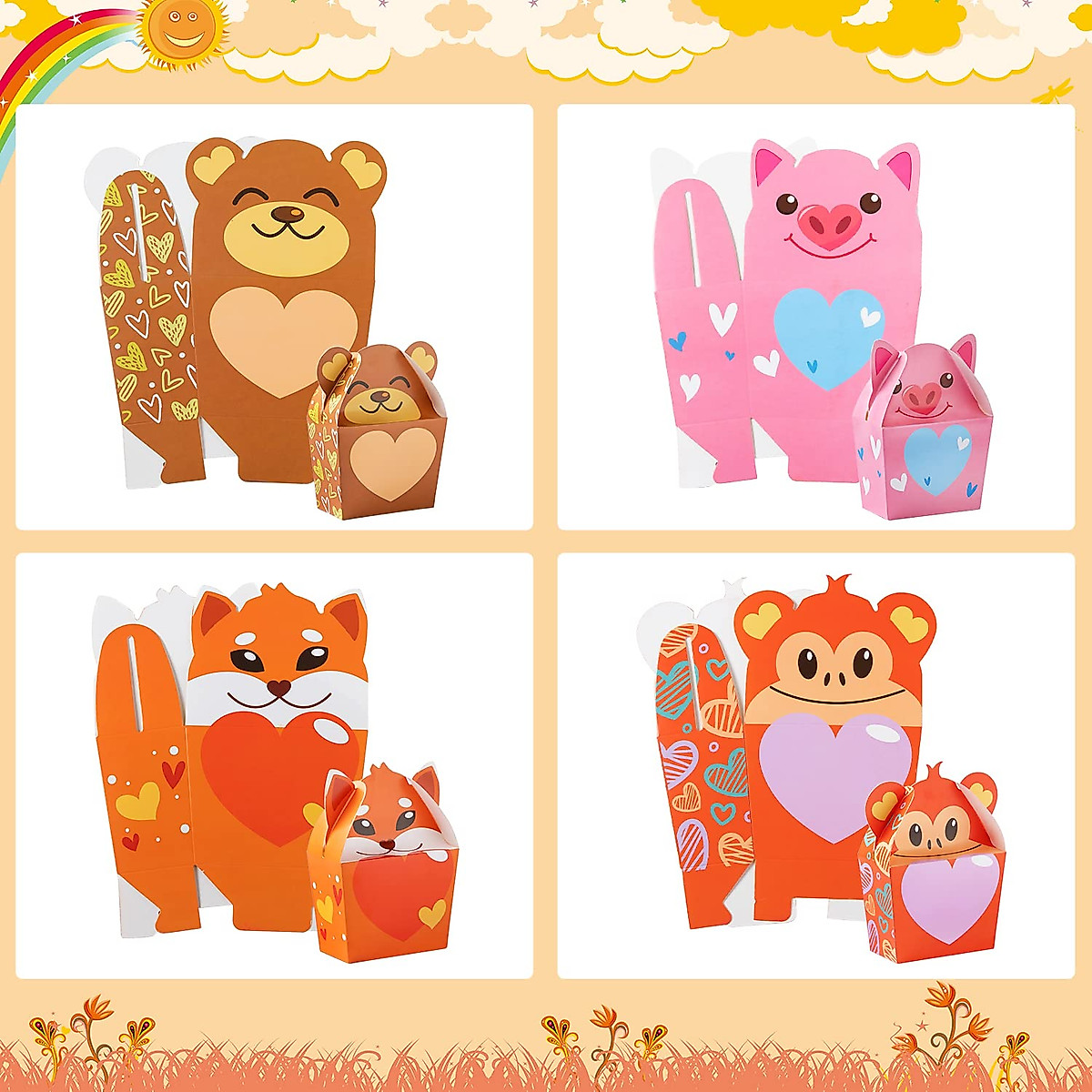 JOYIN Valentine’s Day Bakery Treat Boxes Valentines Cupcake Boxes Cookie Boxes with Window for Holiday Pastries, Doughnut, Cookie, Cupcakes, Brownies, Truffles Gift Giving