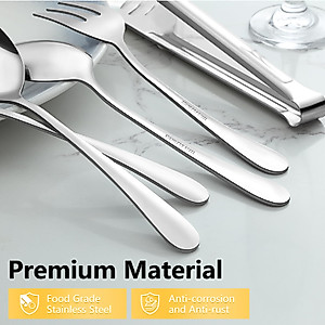 Pleafind 16 PCS Serving Utensils, Stainless Steel Serving Utensils Set with Serving Spoons, Slotted Serving Spoons, Serving Forks and Serving Tongs, Serving Utensils for Parties Buffet Banquet