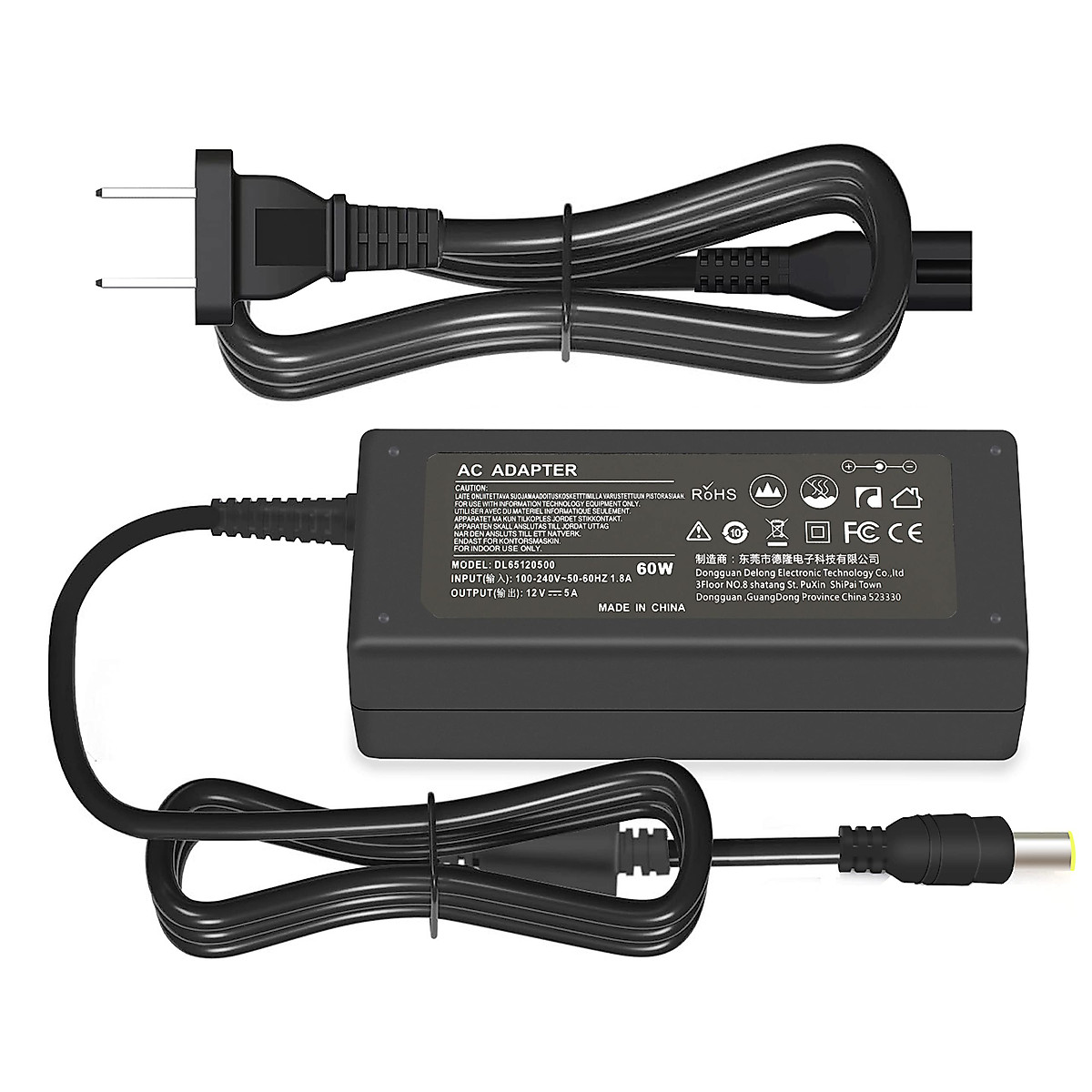 12V AC Adapter Charger for HP 2011X 2211X 2311X Dell 22" 23" 24" S2218M S2218Mc S2240M Insignia 19" 20" 24" 28" 32" LED LCD Monitor Power Supply Cord