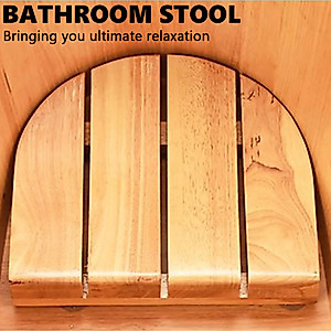 MegLob Freestanding Wooden Bathtub Lit, Solid Wood Deep Soaking Tub with Armrests, Japanese Style Soaker Alone Stand, Spa Hotel Private Bathtub, Beauty Salon Equipment,Cypress,100cm/39.37"