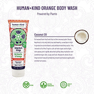 Human+Kind Body Wash - Natural, Moisturizing Body Soap with Coconut Oil - A Gentle, Soothing Cleanse for Dry, Sensitive Skin - Three Fresh Scents: Orange, Grapefruit, and Apple and Herbs - 8.45 oz