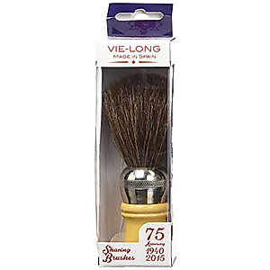 Vie-Long 04312 Professional Horse Hair Shaving Brush, Metal/Wooden Handle