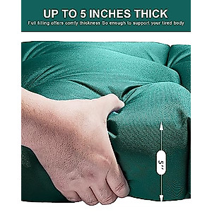 LCKFFYD Outdoor Swing Cushions，Bench Cushion Waterproof Swing Cushions 2/3 Seater Outdoor Porch Swing Cushions with Backrest, for Outdoor Swing Pad for Garden Patio Dark(52x40x5in,Green)