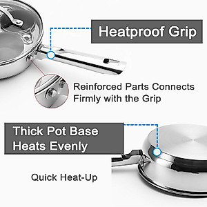 Egg Poacher Pan Poached Egg Maker Set with 6 Non-stick Egg Poaching Cups, 1 Stainless Steel Steamer Pot, Multi-Purpose for Egg Cake Vegetables Seafood Meat Baby Food