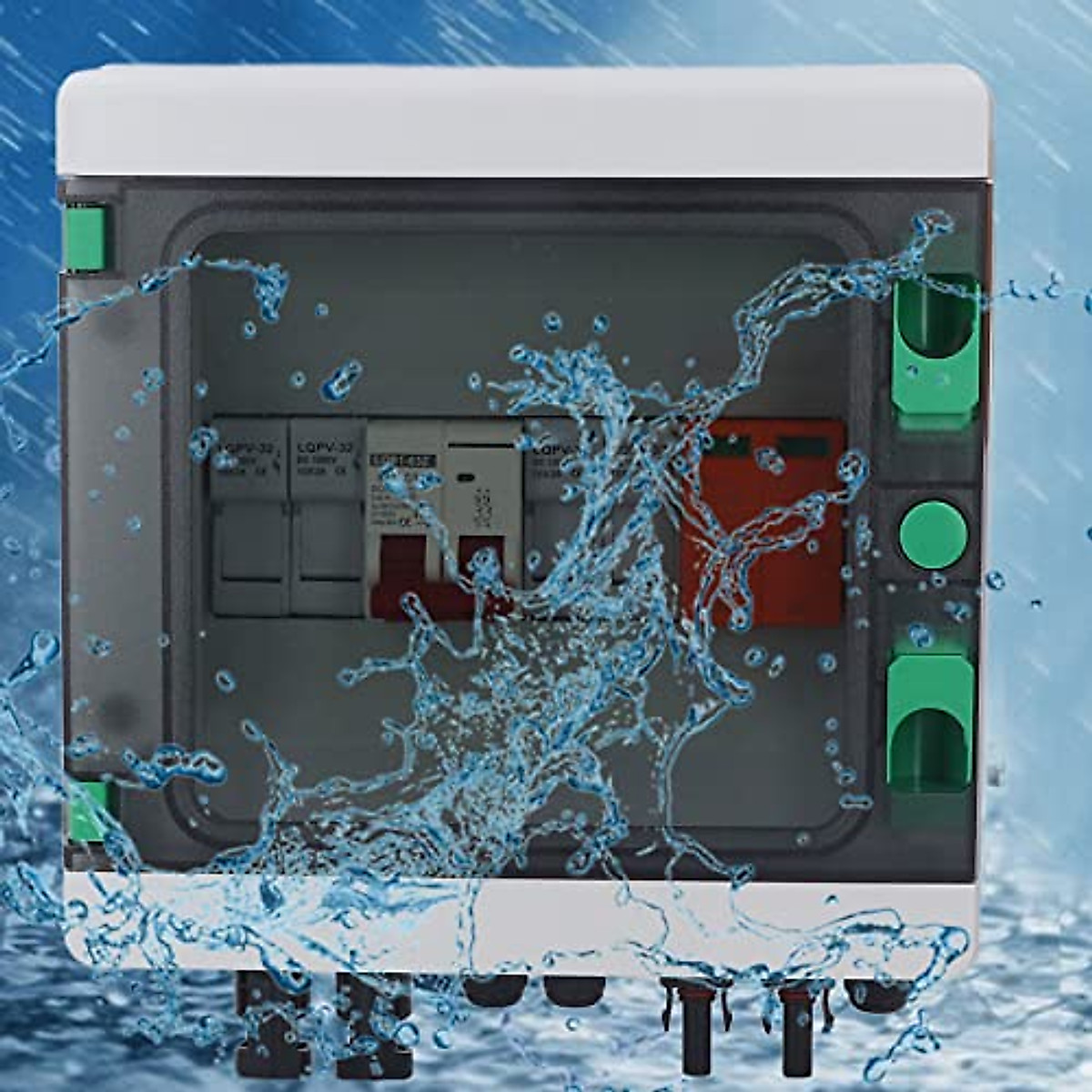 EBTOOLS PV Combiner Box 2 String Waterproof Solar Combiner Box with 15A to Protect PV Solar Panels and Inverters