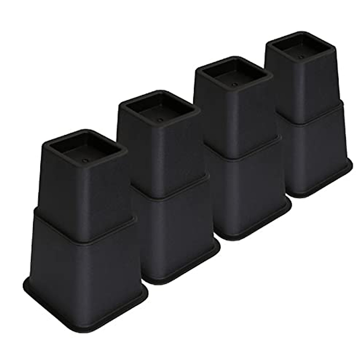 ASIYUN Adjustable Bed Furniture Risers, Stackable Bed Lift in Heights of 4, 6, or 9 Inches, Heavy Duty Furniture Leg Extenders for Home - Supports Up to 1,300 lbs(8-Piece Set)