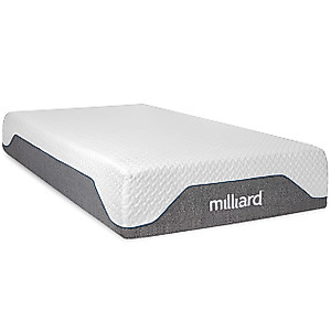 Milliard 12 Inch Semi Firm Memory Foam Mattress/CertiPUR-US Certified/Pressure Relieving, Twin