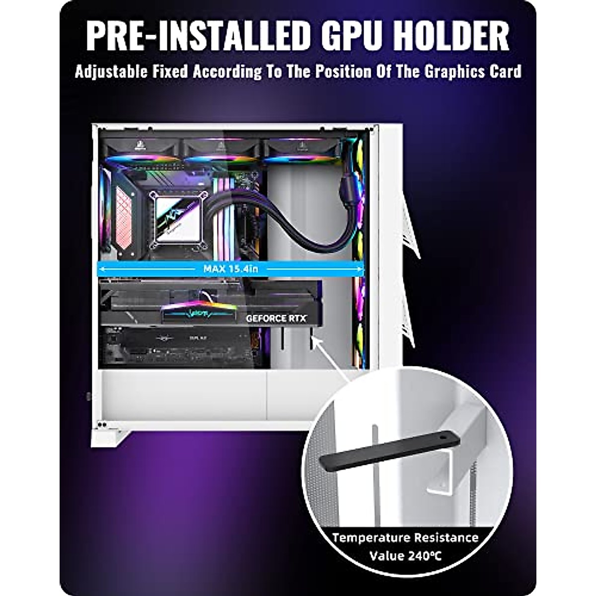 Segotep T3 White Mid-Tower ATX Gaming PC Case, Support Top & Side 360mm Radiators, GPU Snap-On Opening & Closing Front Panel, Type-C Ready, Tool-Free Disassemble (Pre-Install One ARGB & PWM Fan)