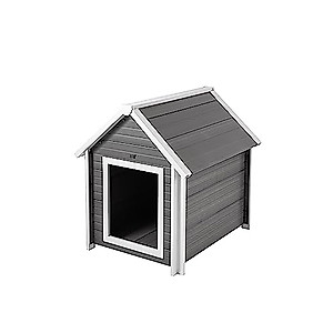 New Age Pet ECOFLEX® Outdoor Large Bunk Style Dog House for Up to 80lbs Pets | 10 Year Manufacturer Warranty | Weatherproof Roof & Elevated Floor | Easy-to-Assemble & Clean