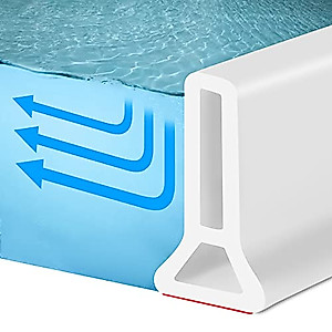 67 Inch Collapsible Shower Threshold Water Dam Collapsible Bath Shower Barrier Water Stopper Retention System Dry and Wet Separation for Bathroom Kitchen and More (5.6ft)