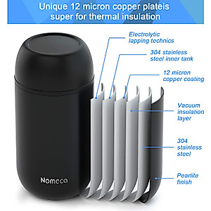 Nomeca Food Thermo for Hot Food - 24 Oz Adult Stainless Steel Insulated Food Jar Keep Food Hot/Cold Lunch Container with Spoon Leakproof Soup Thermal Lunch Box for School Office Outdoor, Black
