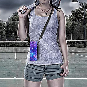 AORTDES Water Bottle Sling Case Bag Carrier Holder - 500ML/16.9oz Neoprene Water Bottle Sleeve Strap Cooler Cover Pouch for Men Women Travel Camping Walking Hiking Running(Purple Galaxy)