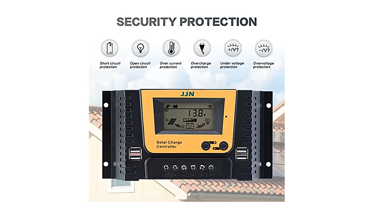 JJN 30A Solar Charge Controller for 12V/24V/36V/48V Systems