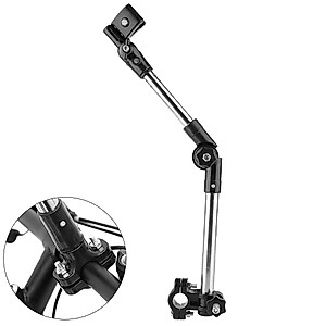 Umbrella Holder, Angle Adjustable Stroller Sun Protection Stand Stainless Steel Baby Infant Chair Mount Bicycle Bar Stretch Swivel Connector Bike Handle Frame for Outdoor Pram Wheelchair Accessories