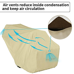 Heavy Duty 600D Oxford Fabric Snow Blower Cover - All Weather Premium Waterproof Dustproof UV Protection - Fit Most Electric Two-Stage Snow Blowers (51.2" L x 33.1" W x 40.2" H)