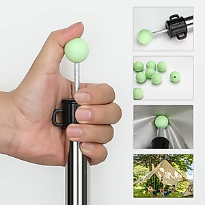 KOMCLUB Tent Poles Lightning Caps A Pack of 10 Tent Building Pole Connector Puncture Proof Ball for Camping Hiking Backpacking Tent to Prevent The Tarp Rope Off The TPR Rubber Caps Outdoor Use