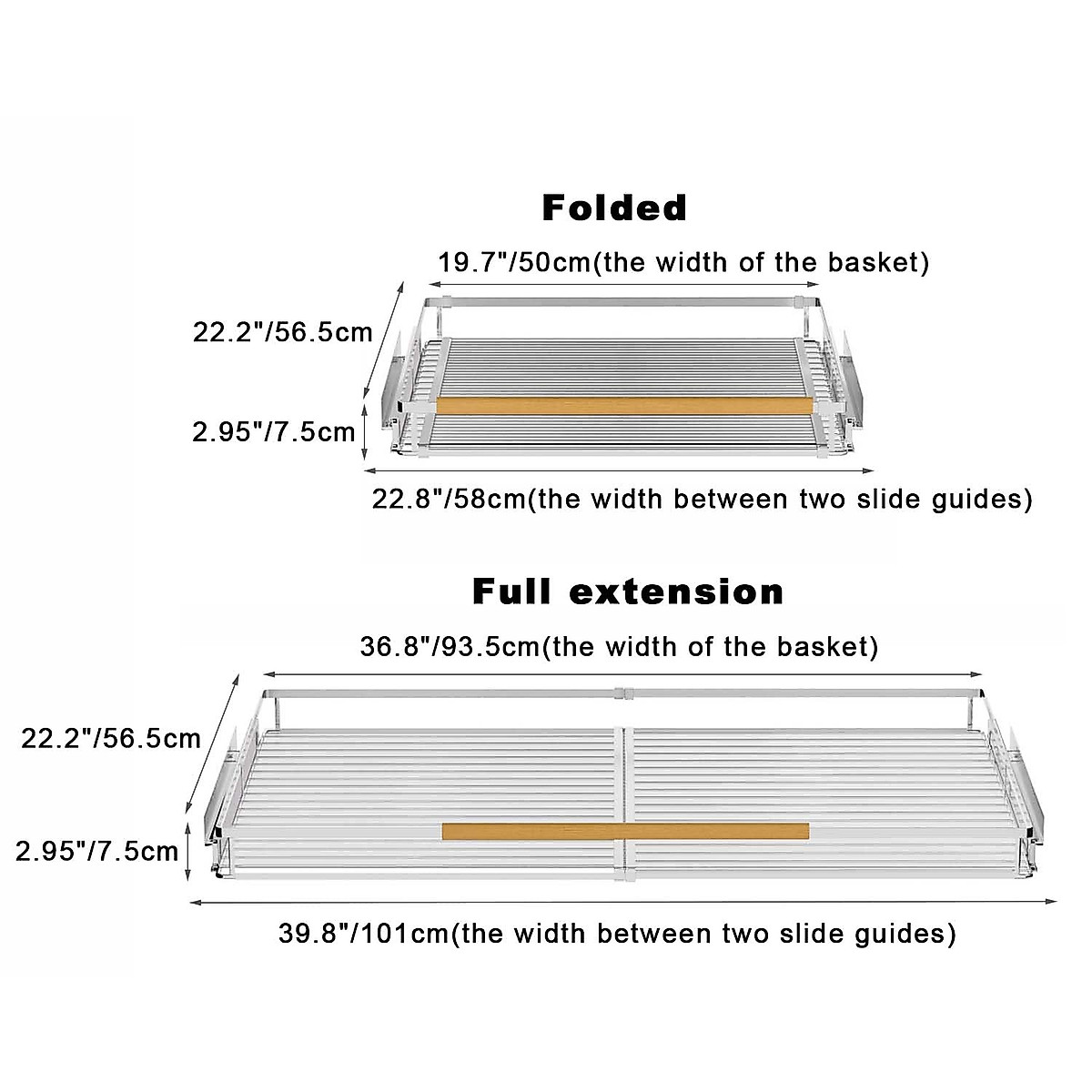 WEJIPP Pull Out Cabinet Drawer Organizer Expendable Slide Out Pantry Storage Shelves Heavy Duty Stainless Steel Shelf for Kitchen Bathroom Cabinet Pantry Closet Under Sink Divider Organization