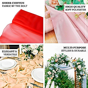 Efavormart 54" X10yd | Solid Sheer Chiffon Fabric Bolt, DIY Voile Drapery Fabric for Wedding Party Event Table Centerpieces Decoration Supply - Terracotta