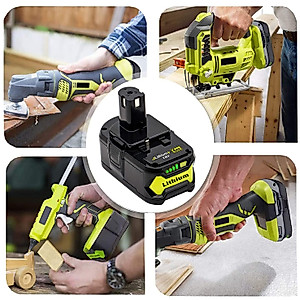 EOHJAR Ryobi battery 18V 6.0Ah 2Pack Replacement Battery for Ryobi 18Volt Cordless Power Tools Lithium-Ion Battery P102 P103 P105 P107 P108 P109 for Ryobi ONE+ Cordless Drill Tool (2Pack)