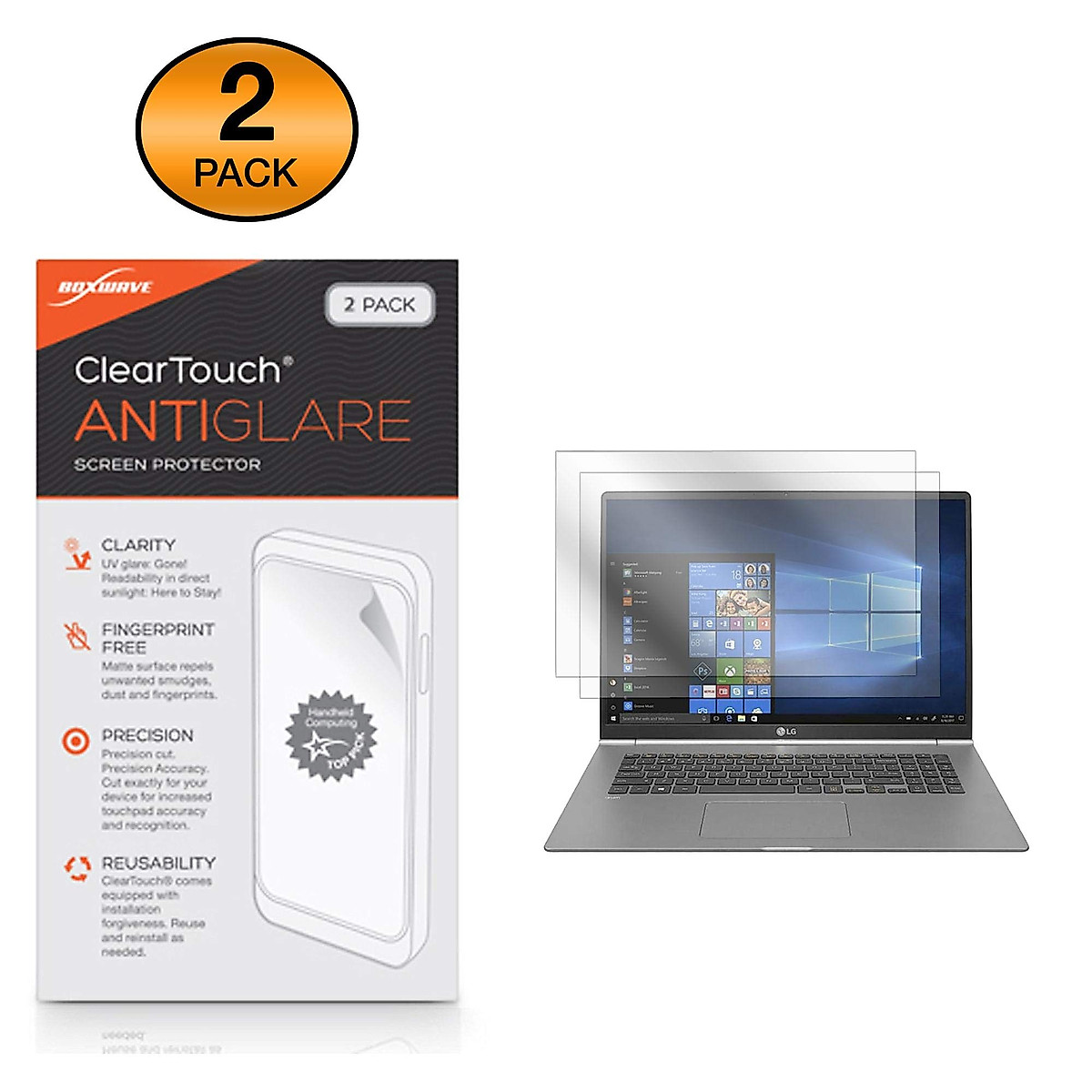 BoxWave Screen Protector Compatible with LG Gram 17" (17Z990) - ClearTouch Anti-Glare (2-Pack), Anti-Fingerprint Matte Film Skin for LG Gram 17" (17Z990)