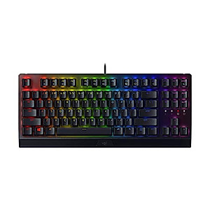 Razer BlackWidow V3 Tenkeyless Mechanical Gaming Keyboard: Razer Mechanical Switches - Chroma RGB Lighting - Compact Form Factor - Programmable Macro Functionality - USB Passthrough (Renewed)