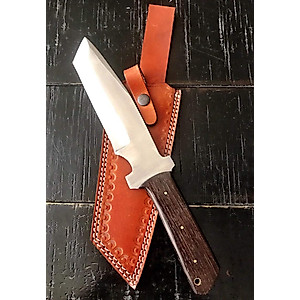 13" Tactical Knife 100% Hand Forged Full Tang Hunting Knife with Walnut Wood Handle D2 Steel Blade Perfect for Camping, Hunting, Indoor, Outdoor Activities