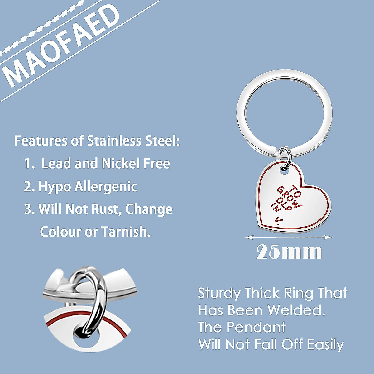MAOFAED To Grow Old In V Keychain Tv Show Inspired Gift Tv Show Lover Gift Fans Gift Girlfriend Gift Boyfriend Gift (grow old in)