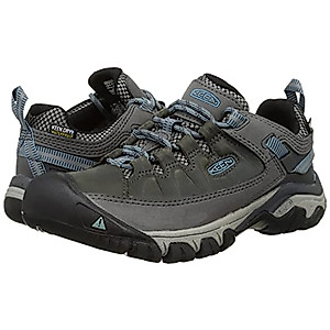 KEEN Women's Targhee 3 Low Height Waterproof Hiking Shoes, Magnet/Atlantic Blue, 7.5