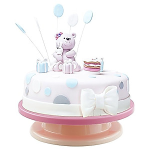 Webake Cake Turntable 11 Inch Rotating Cake Stand, Spinning Cake Decorating Stand with Non-Slip Rubber Band