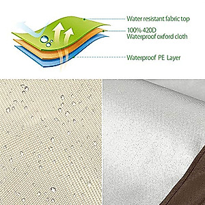 willstar V Shaped Patio Sectional Sofa Cover Upgrade 420D Waterproof & Dustproof Outdoor Furniture Cover Garden Couch Cover (115" L x 33.5" D x 31" H, Beige)
