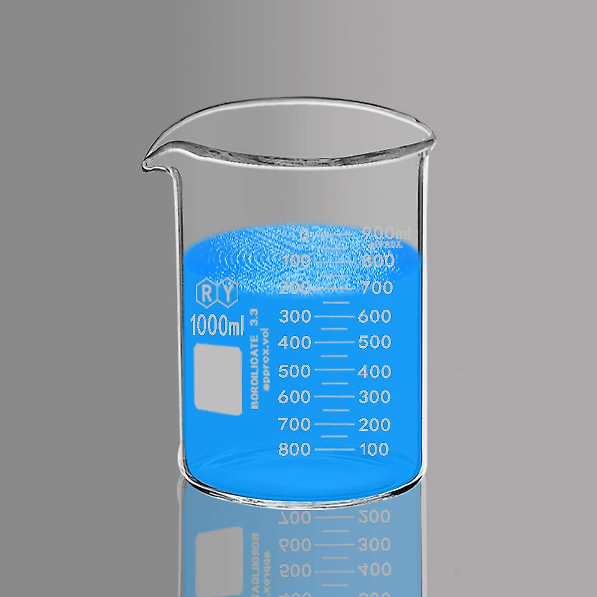 Glass Beakers 1000ml Borosilicate Graduated Measuring Low Form Beaker