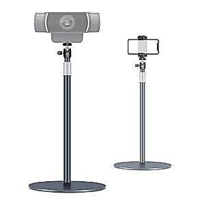 Nycetek Webcam Stand, Light Stand Tripod with 360° Rotatable Ballhead for DSLR Camera, Ring Light, Webcam, Desktop Tripod for Video Recording, Shooting, Game Streaming, YouTube