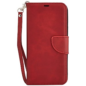 GLOW Co., Ltd. iPhone 12 Pro Max Notebook Type Case with Strap, Red, Tempered Glass & Stylus Pen 407-2-02